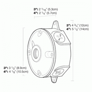 Aluminum Round Junction Box with ½” & ¾” Thread for Walls & Ceilings