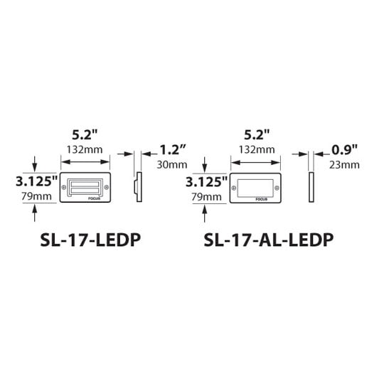 12V LED Box Step Light w/Acrylic Lens in Acid Verde, White, Camel Tone